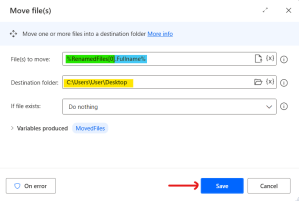 Rename recent file in Downloads folder and move to specific folder with ...