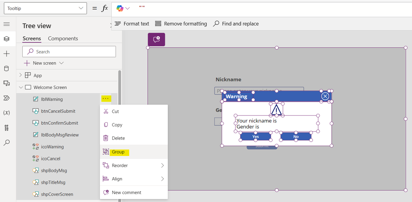 Create Popup Message in Power Apps – PenBot_RPA