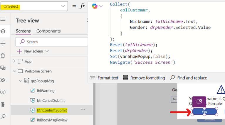 Create Popup Message in Power Apps – PenBot_RPA