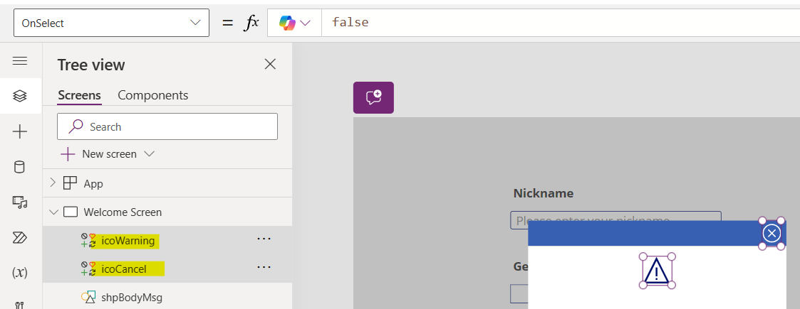 Create Popup Message in Power Apps – PenBot_RPA