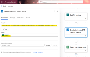 Build your own prompt in AI prompts and create simple flow – PenBot_RPA