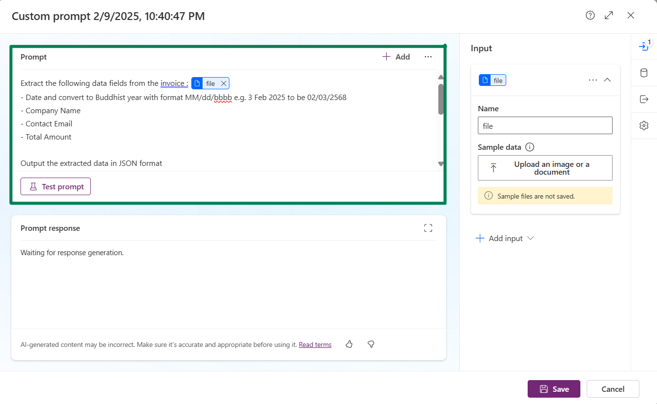 Extract invoice data with AI prompts and using RPA create transaction ...