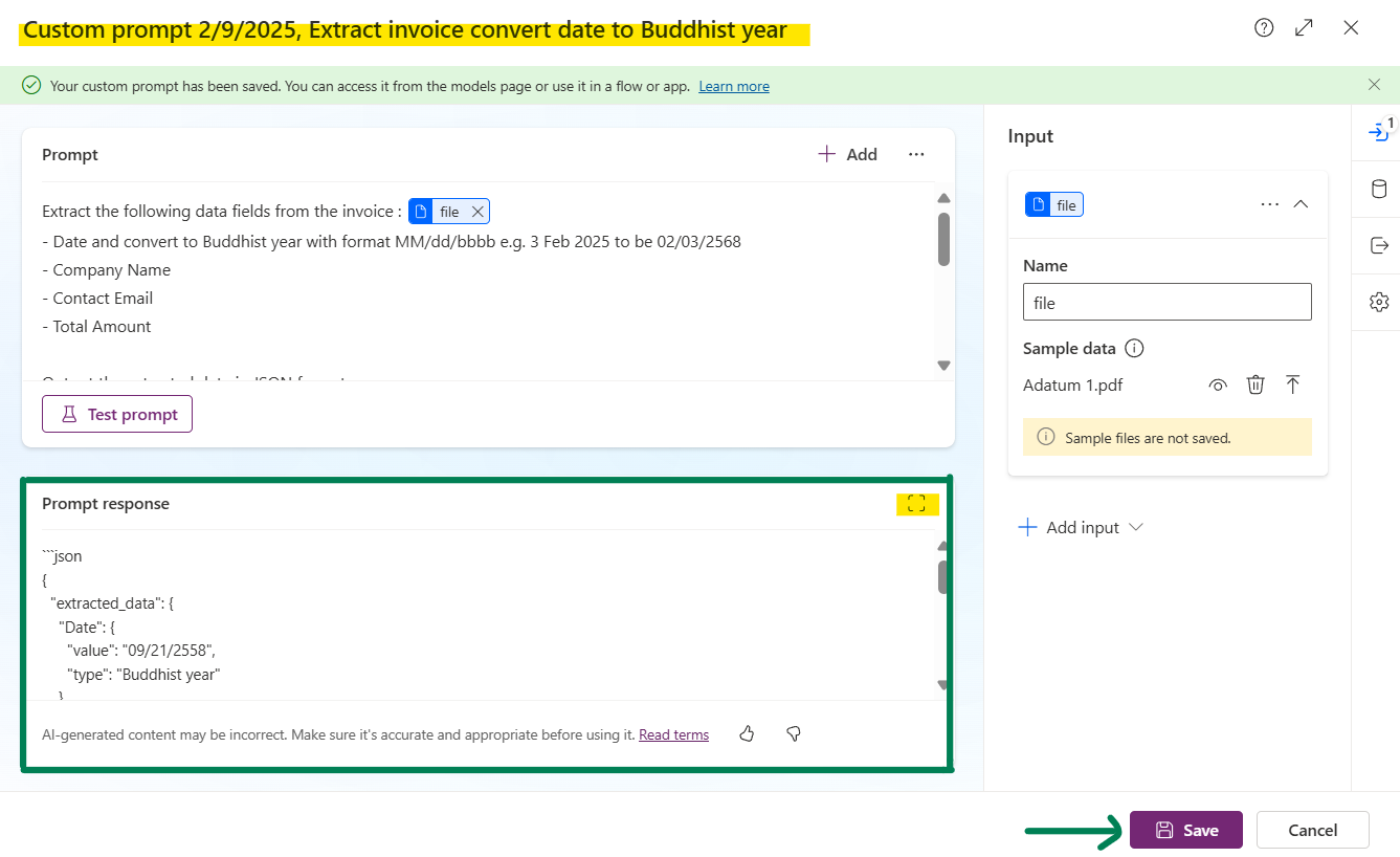 Extract invoice data with AI prompts and using RPA create transaction ...