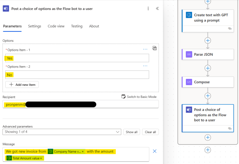 Extract invoice data with AI prompts and using RPA create transaction ...